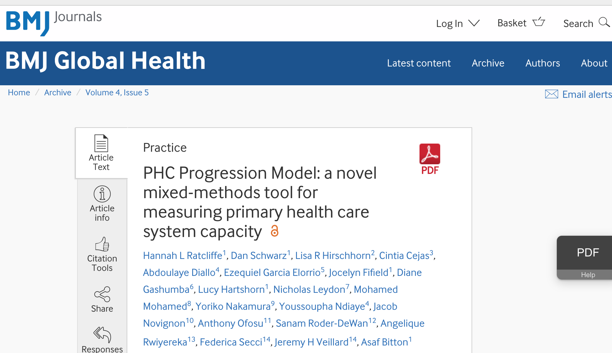 PHC Progression Model: a novel mixed-methods tool for measuring primary ...