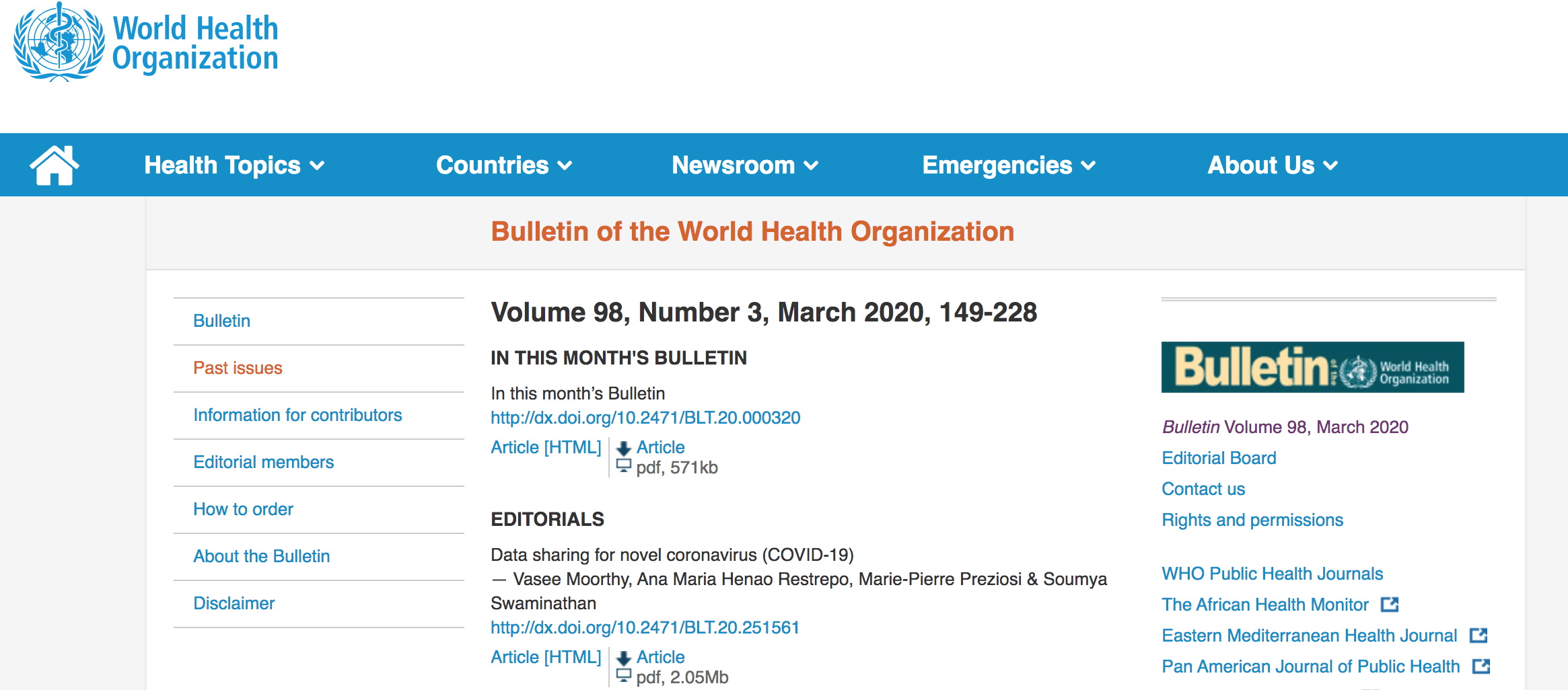 March issue of the WHO Bulletin | ProfMoosa
