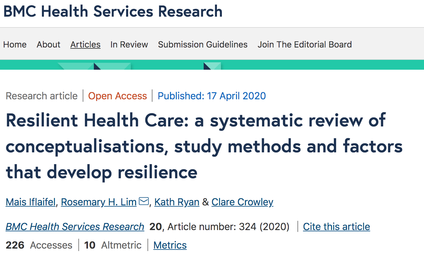 Resilience in health care | ProfMoosa