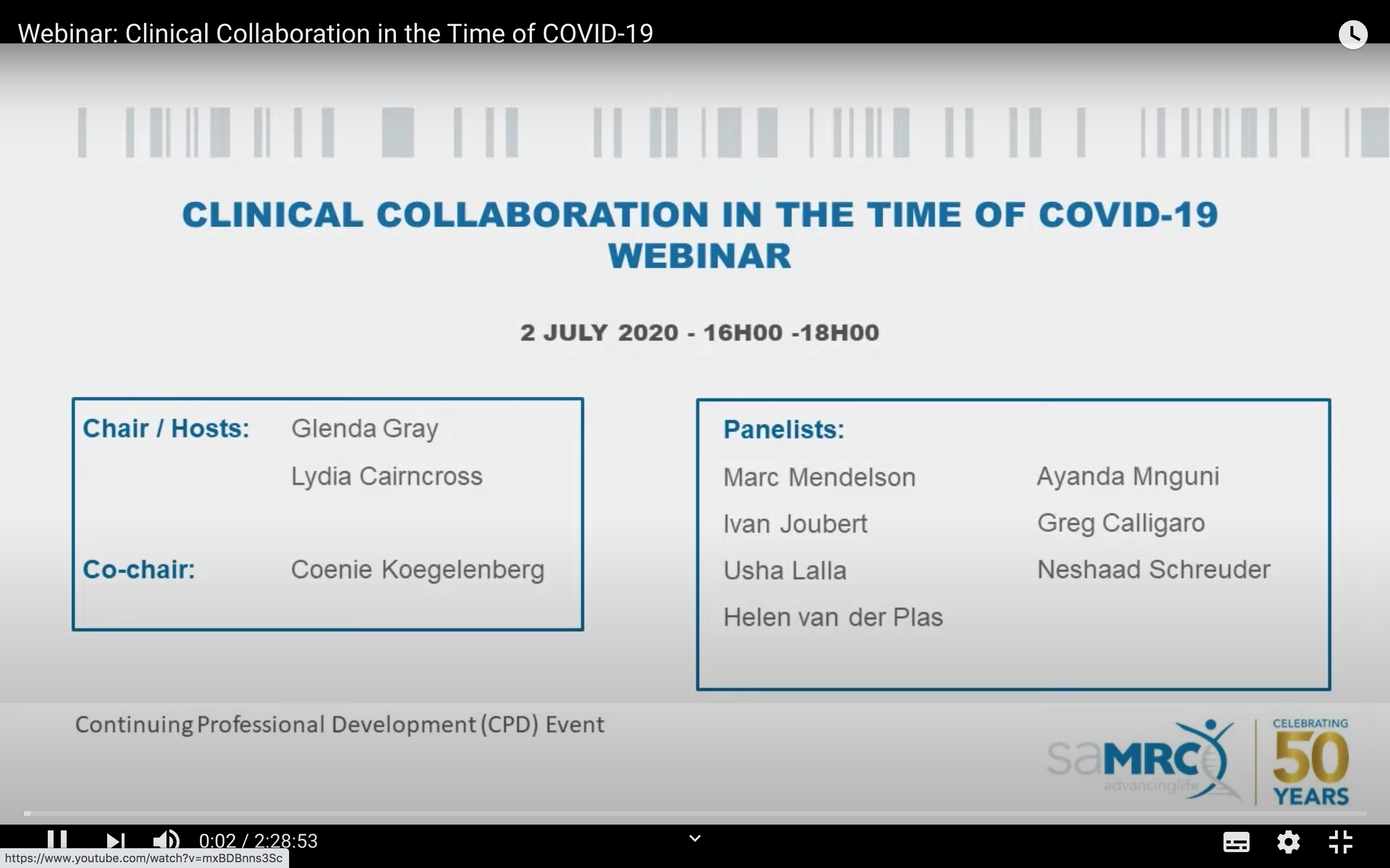 MRC Webinar: Clinical Collaboration in the Time of COVID-19 | ProfMoosa